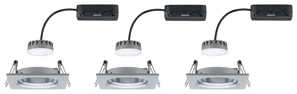 Paulmann 93680 LED Nova Plus Coin, hliníková zápustná bodovka 3x6.8W 2700K stmívatelná 8,4x8.4 cm