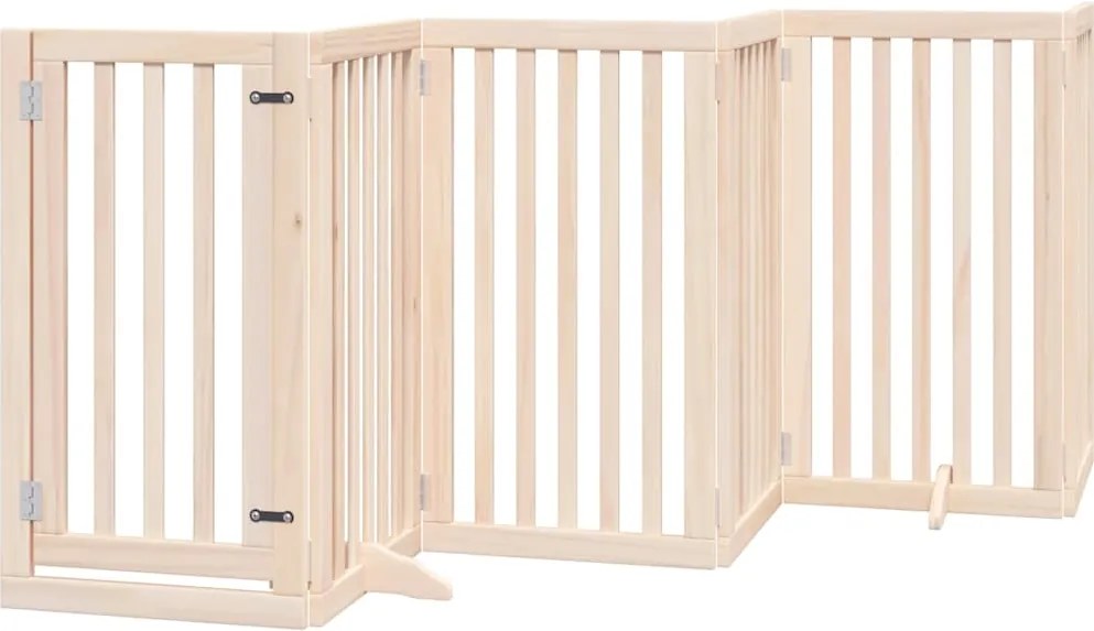 Zábrana pro psy s dvířky skládací 12 panelů 600 cm topol 3155645