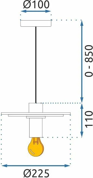 Toolight, závěsné svítidlo 1xE27 APP1213-1CP, zlatá lesklá, OSW-40026