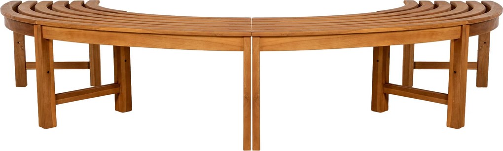 Lavice Male 250 cm půlkruhová bez opěradla - teak