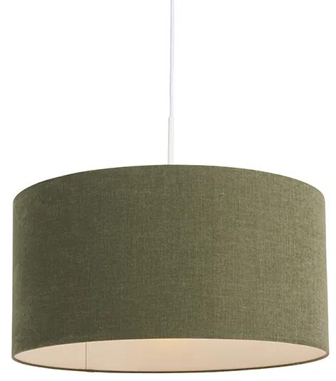 Závěsná lampa bílá se zeleným odstínem 50 cm - Combi 1