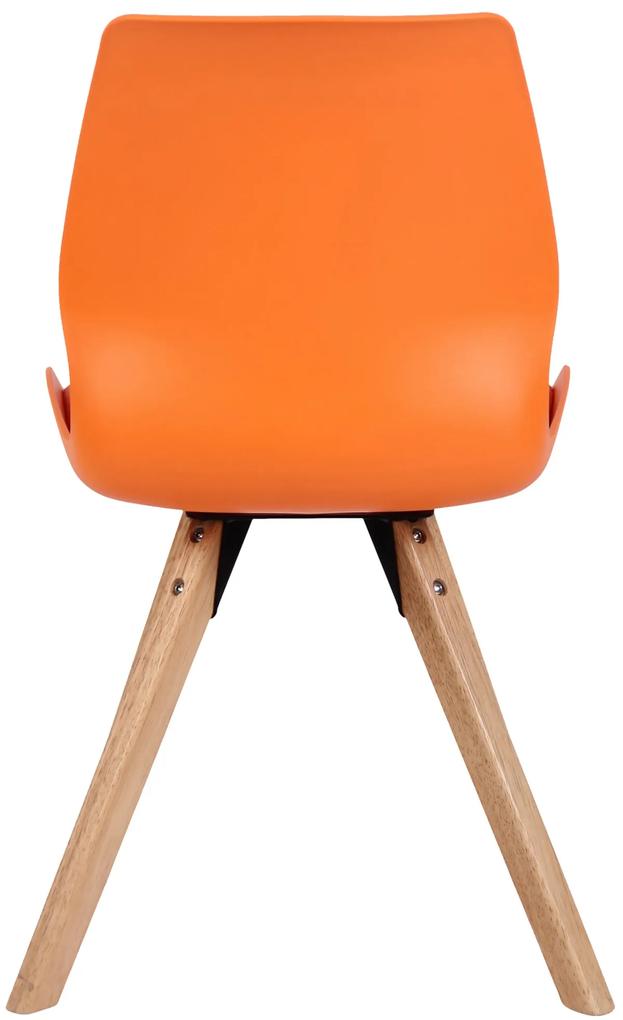 Jídelní židle Carnforth - 2 ks - umělá hmota | oranžové
