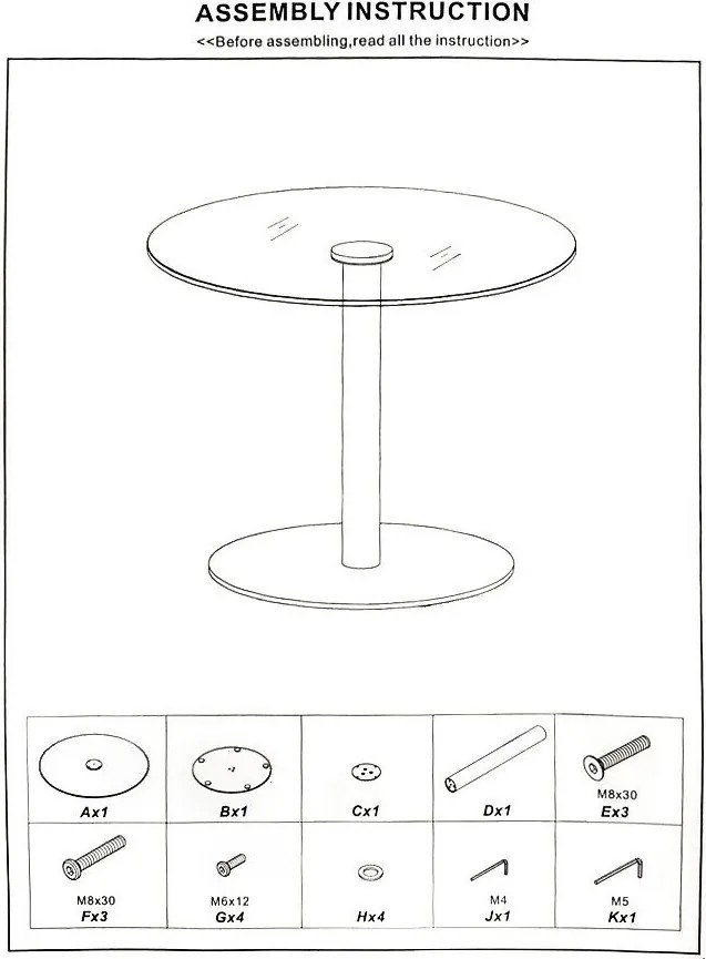 Kulatý jídelní stůl se skleněnou deskou ø 90 cm Metropolitan – Premier Housewares