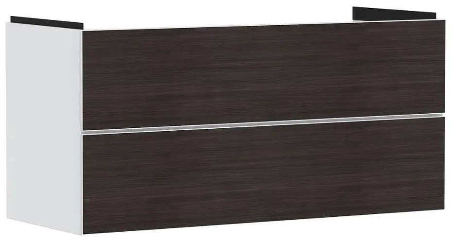 Hansgrohe Xevolos E - Umyvadlová skříňka 118x58x48 cm, 2 zásuvky, matná bílá/tmavý dub 54184730