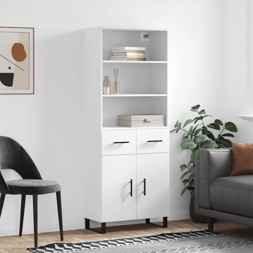 Skříň highboard bílá 69,5 x 34 x 180 cm kompozitní dřevo 3200537