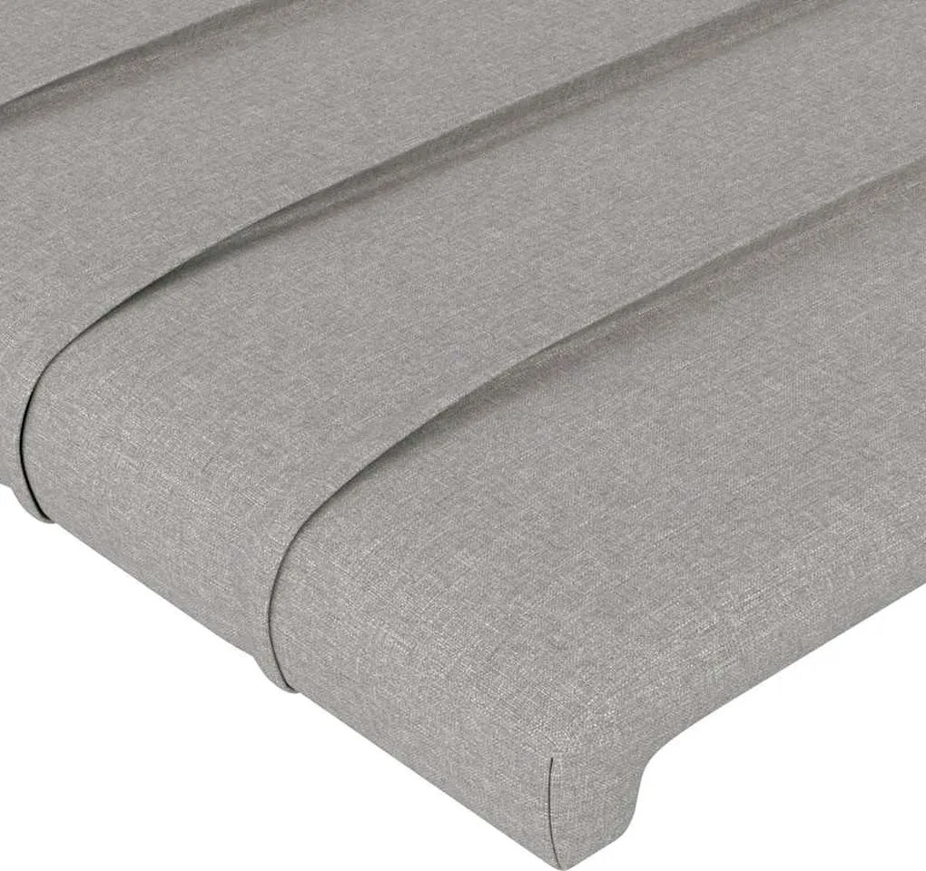 Čelo postele typu ušák světle šedé 103x23x78/88 cm textil 3117274