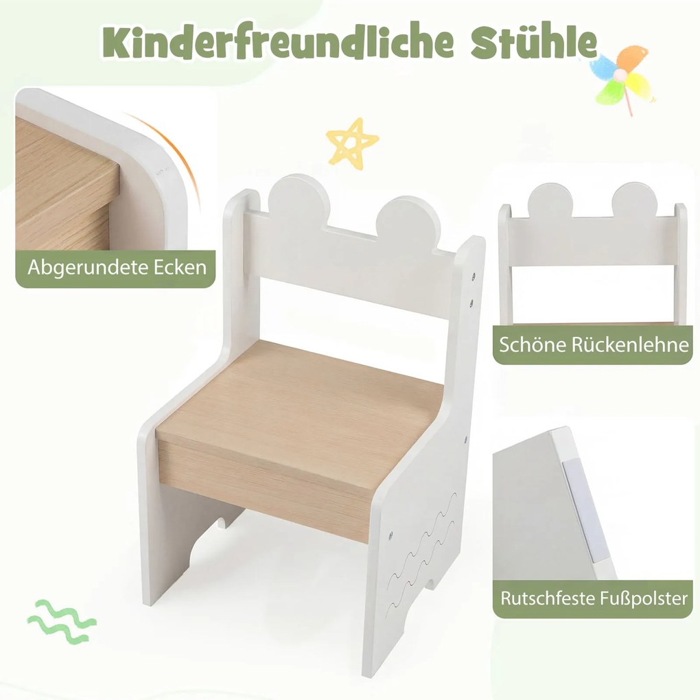 Costway Dětský stůl s 2 židličkami ve tvaru krokodýla 3 PCS. Dětská sedací