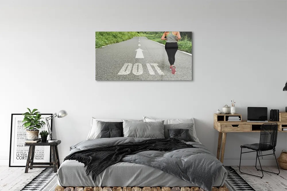 akrylový obraz Žena road kurz 125x50 cm