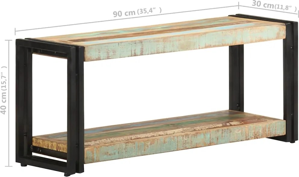 TV stolek 90 x 30 x 40 cm masivní recyklované dřevo 321979