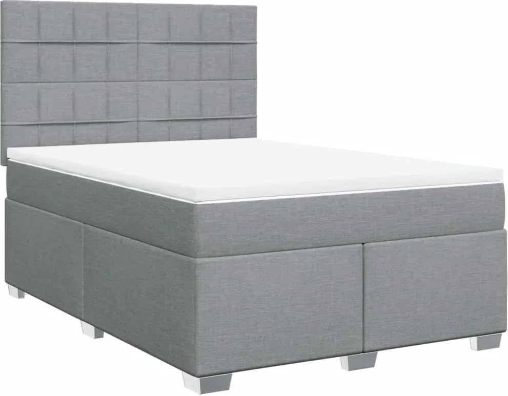 Box spring postel s matrací světle šedá 140 x 200 cm textil 3290511