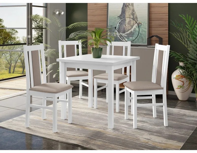 Jídelní stůl se 4 židlemi - AL27, Barva dřeva: sonoma-L, Potah: Zetta 300