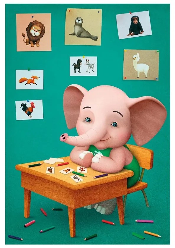 Dino Puzzle triangl Sloník Mio 24 dílků