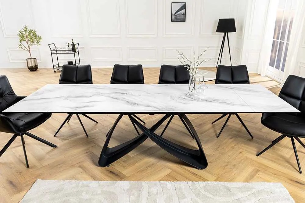 Roztahovací keramický stůl Bayarmaa 180-220-260 cm bílý
