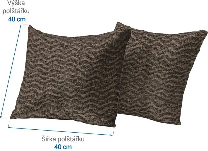 Bielastické potahy CRISTINA oříšková povlaky na polštářky 2 ks (40 x 40 cm)