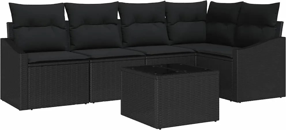 Set pohovek 6 ks Černá polyratan 3346733