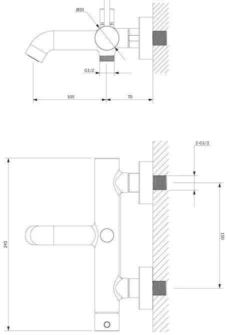 Omnires Y Y1230BL Vanová baterie, černá - Omnires