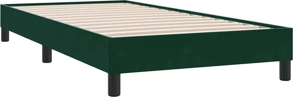 Postel Box Spring bez matrace tmavě zelená 100x210 cm samet 3315816