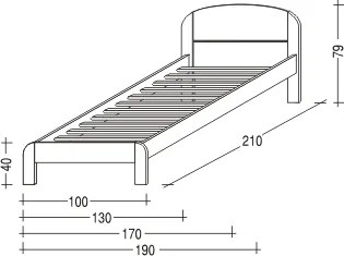Gazel BERGHEN dřevěná postel N 90 přírodní