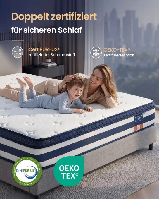 7-zónová taštičková matrace s gelovou paměťovou pěnou H3 RMZB35235Q101 výška 25 cm