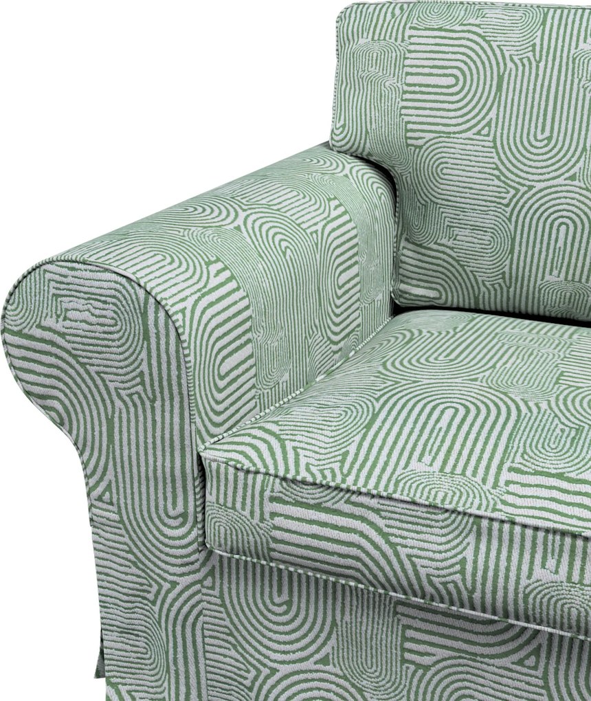 Potah na křeslo IKEA Ektorp barva zelená látka pletený vzor, vzorované