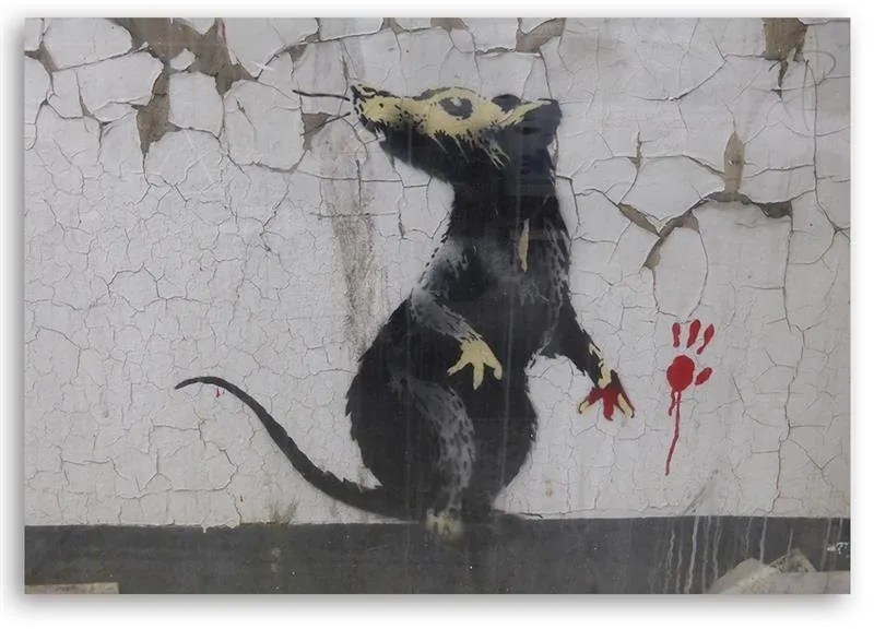 Gario Obraz na plátně Banksy krysí tlapka Rozměry: 60 x 40 cm