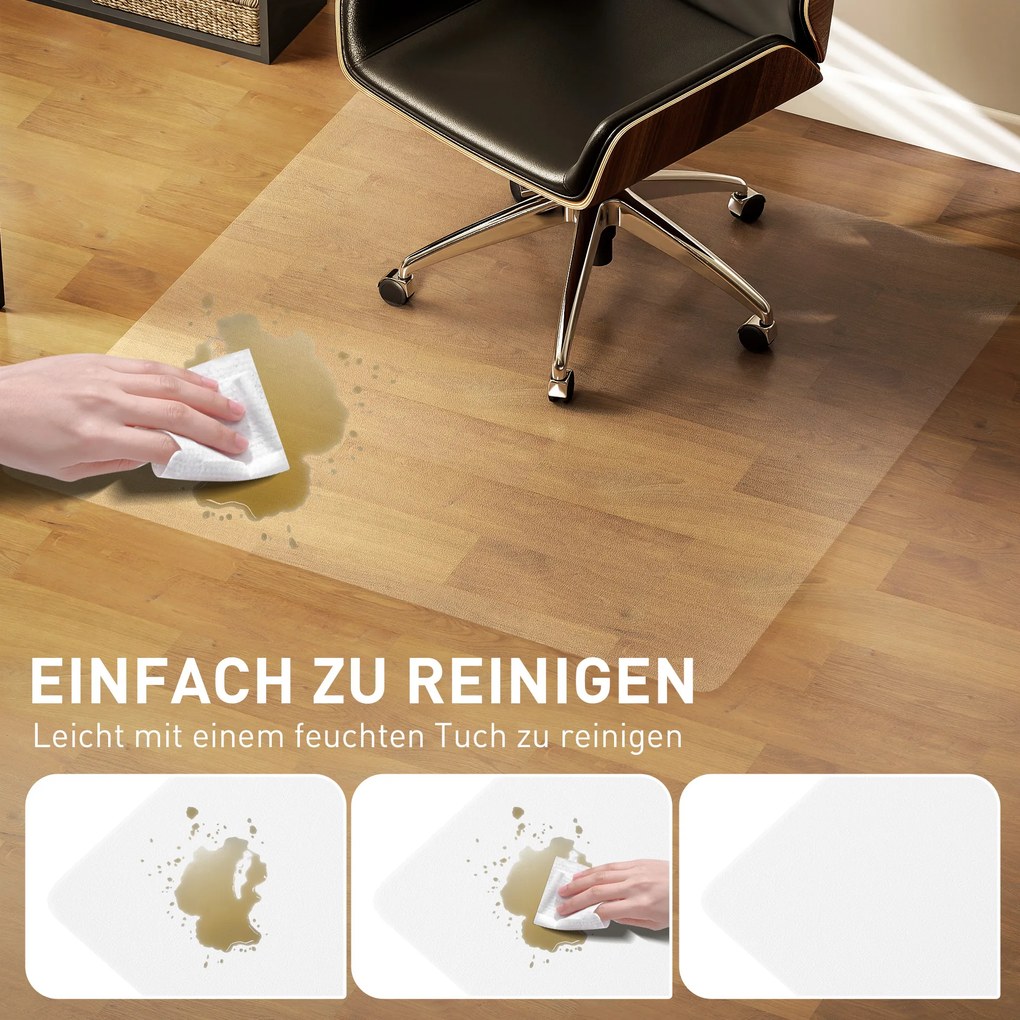 HOMCOM Podložka na ochranu podlahy, protiskluzová, tloušťka 1,5 mm, 120x120 cm, průhledná