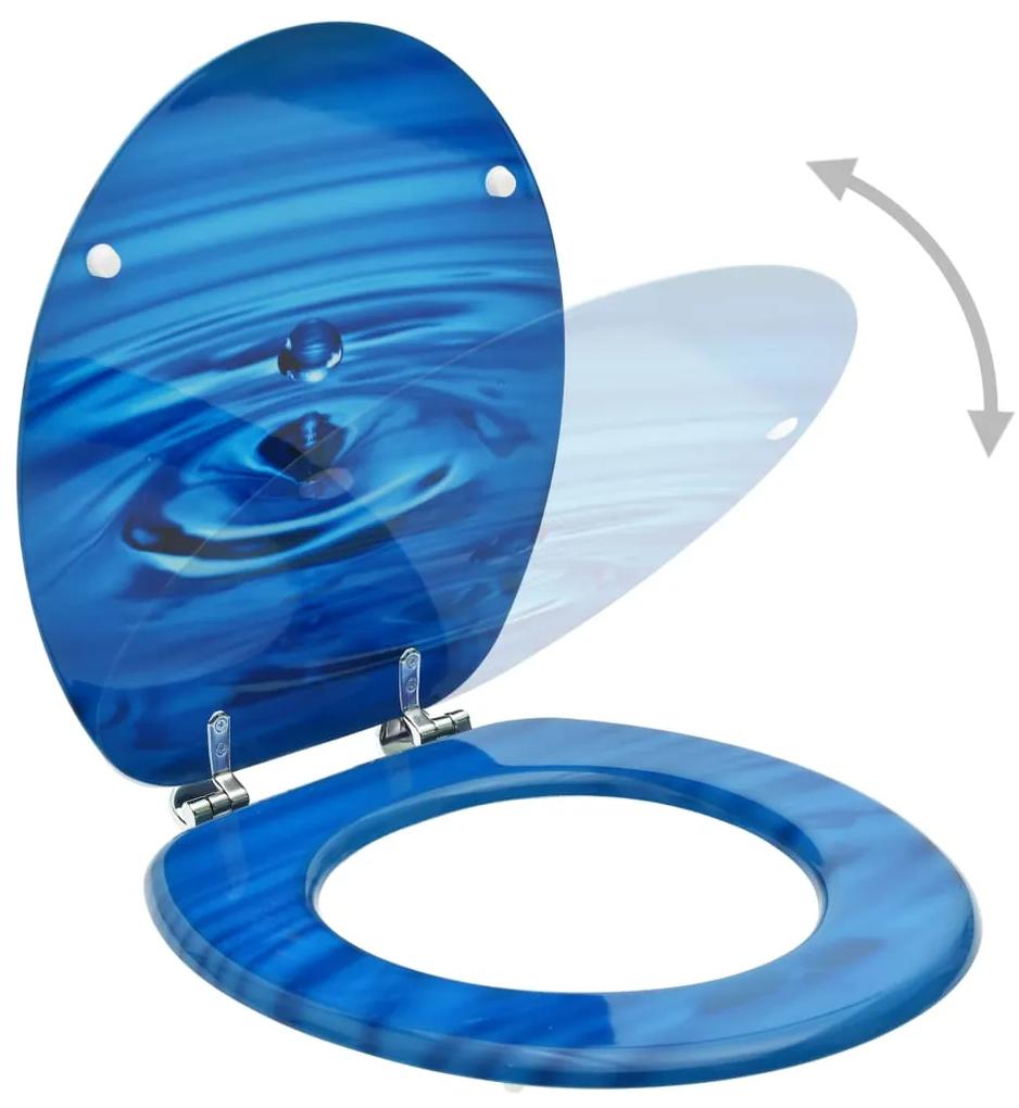 vidaXL WC sedátka s víky 2 ks MDF motiv modré vodní kapky