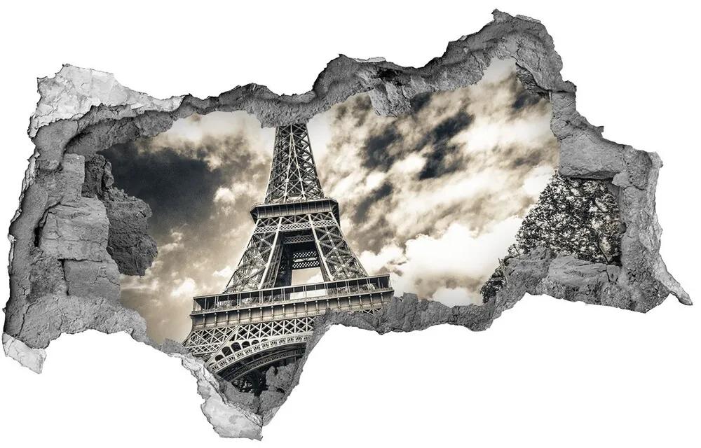 Wallmuralia Fototapeta díra na zeď 3D Eiffelova věž Paříž 95x73 cm