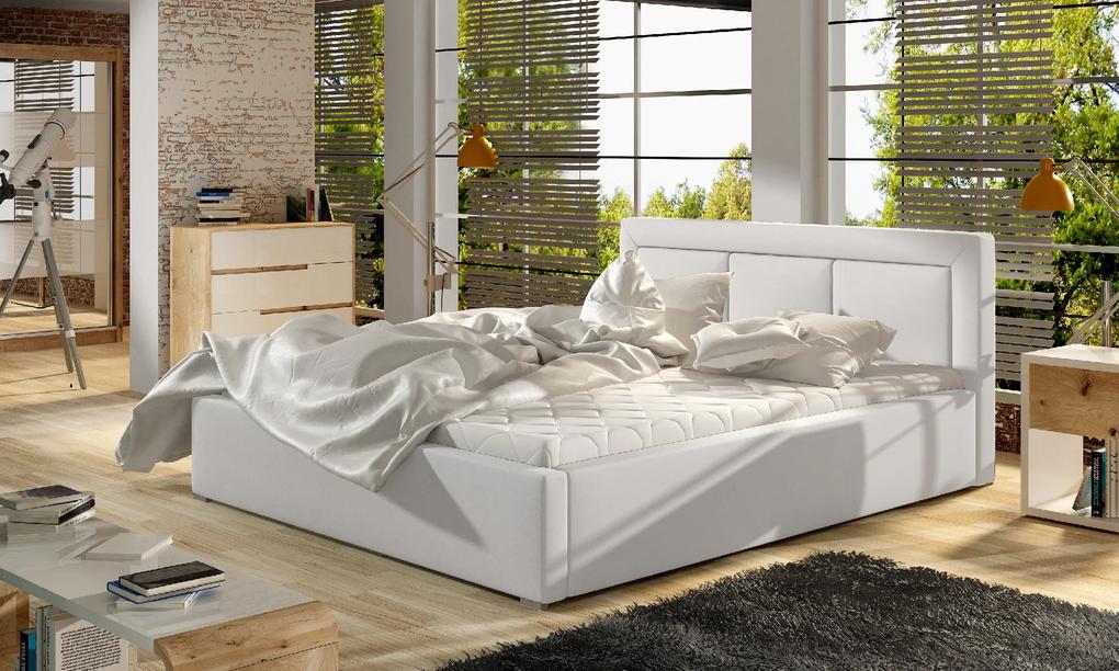 Eltap Čalouněná postel Belluno dřevěný rám Materiál a barva potahu: Berlin 03 - béžová, Rozměry (cm): 200x200
