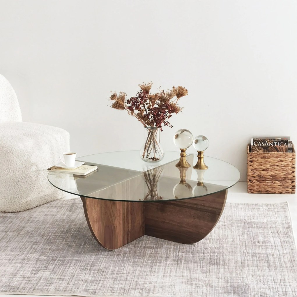 Hanah Home Konferenční stolek Lily - Walnut, Ořech