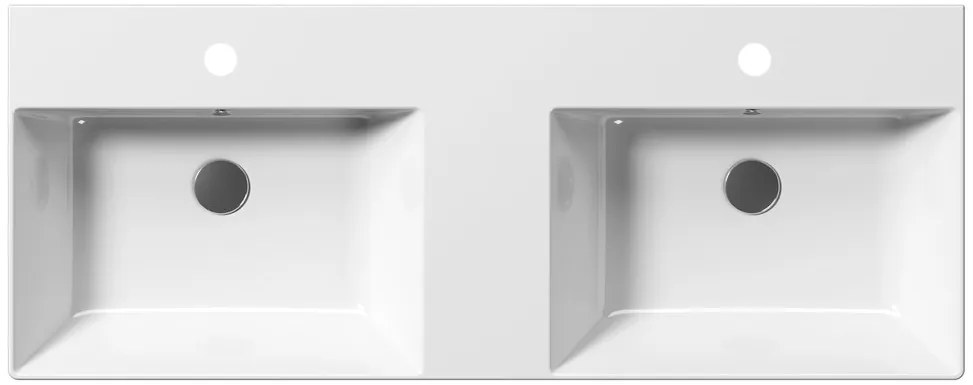 GSI GSI, KUBE X keramické dvojumyvadlo 120x47 cm, bílá ExtraGlasse, 9425111