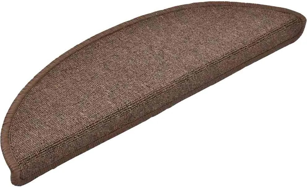Schodové rohože 20 ks 56 x 17 x 3 cm kávově hnědé, půlkulaté 3365785