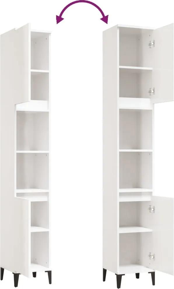 vidaXL Koupelnová skříňka 30 x 30 x 190 cm kompozitní dřevo [819798] Barva: šedá sonoma