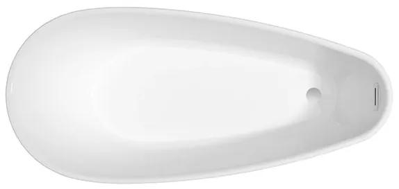 Besco Akrylátová volně stojící vana Goya A-line Glam S 160x73 (170x80) Barva: Bílá/stříbrná, Rozměry (cm): 170x80, Typ a barva výpustě: Click-Clack s přepadem, chrom