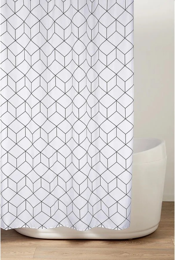 Aqualine Aqualine, Sprchový závěs 180x200cm, polyester, kruhy, ZV029