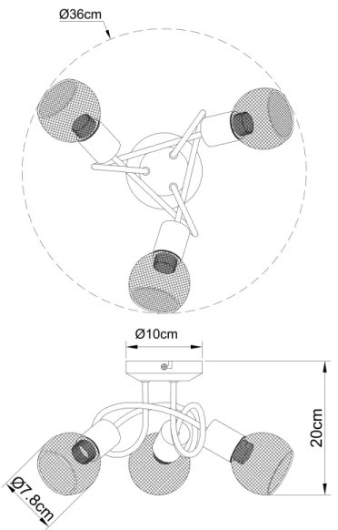 Globo 54028-3S - Přisazený lustr FIASTRA 3xE14/40W/230V