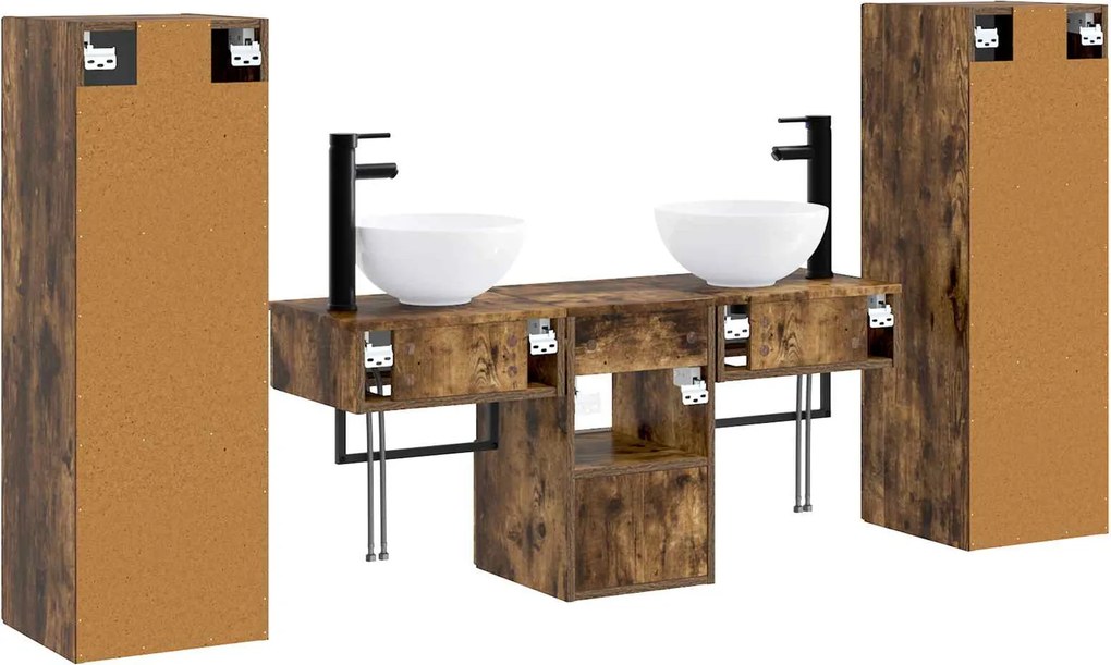 Sada koupelnového nábytku 5 ks Kouřový dub 33 x 34,5 x 100 cm 3405968