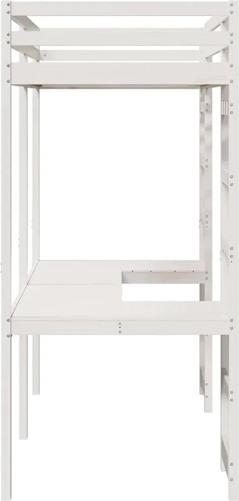 Rám postele loft Bílá 90 x 190 cm Masivní borové dřevo 3414555
