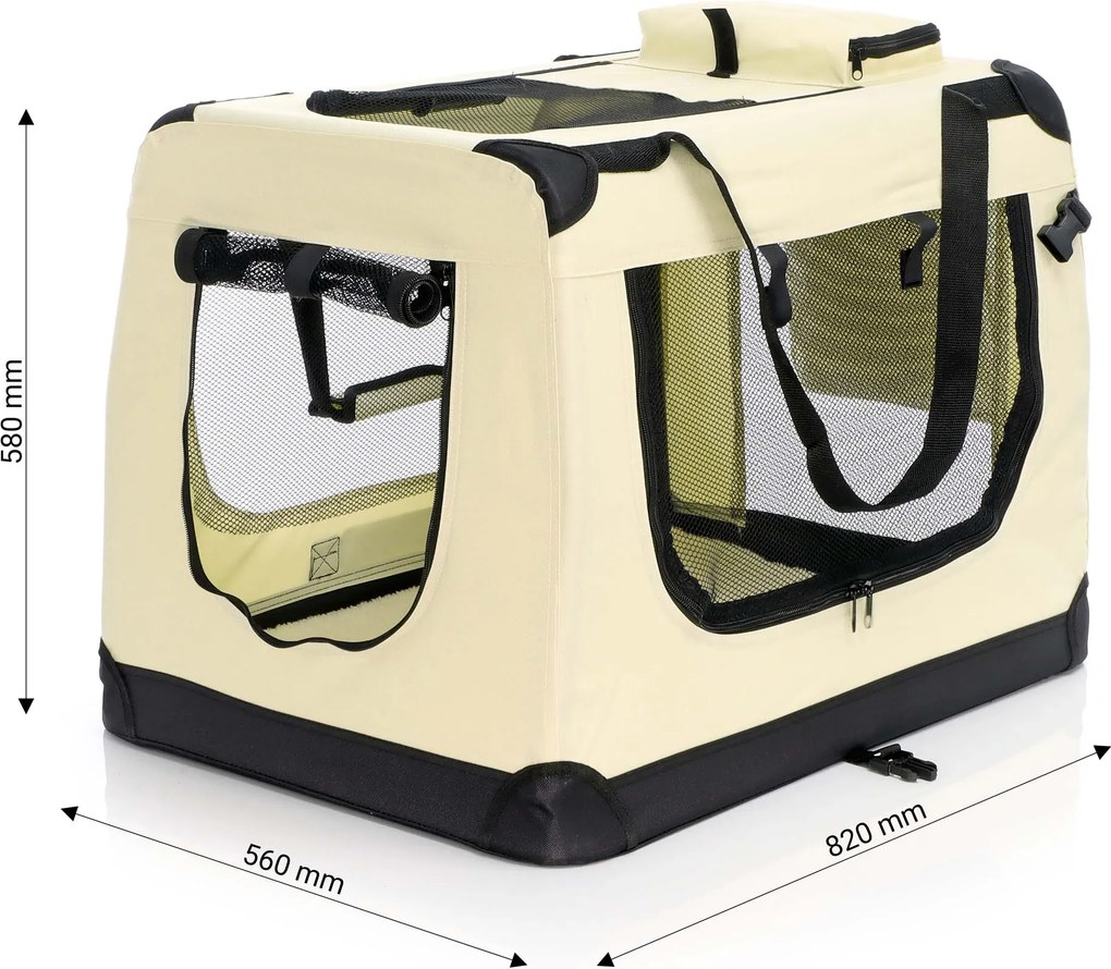 Přepravní box fudajo – 82 × 56 × 58 cm, béžová (64188)