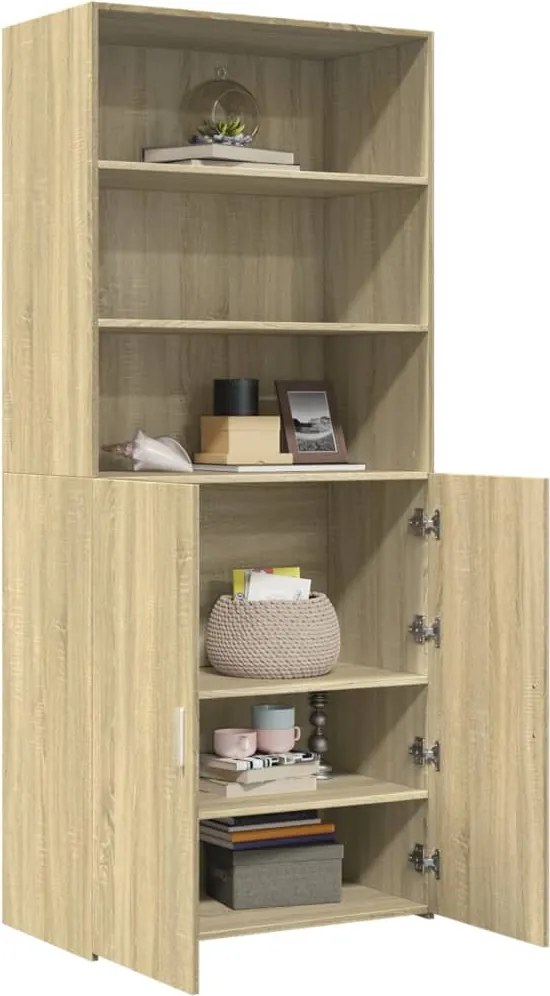 Skříň highboard dub sonoma 80 x 42,5 x 185 cm kompozitní dřevo 3281380