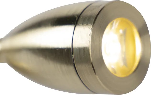 Art Deco nástěnná lampa zlatá s USB a flexibilním ramenem - Brescia Combi
