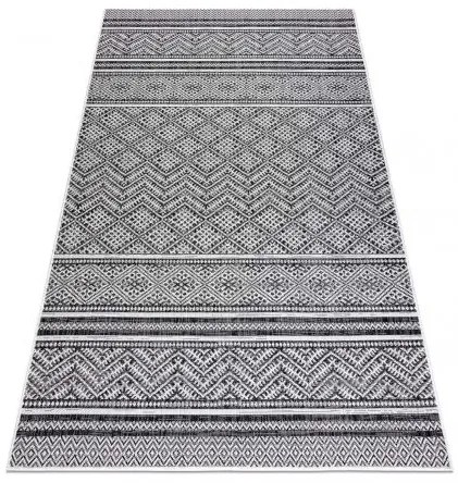 Koberec SISAL SION cikcak, diamanty BOHO 22168 ploché tkaní černý / e