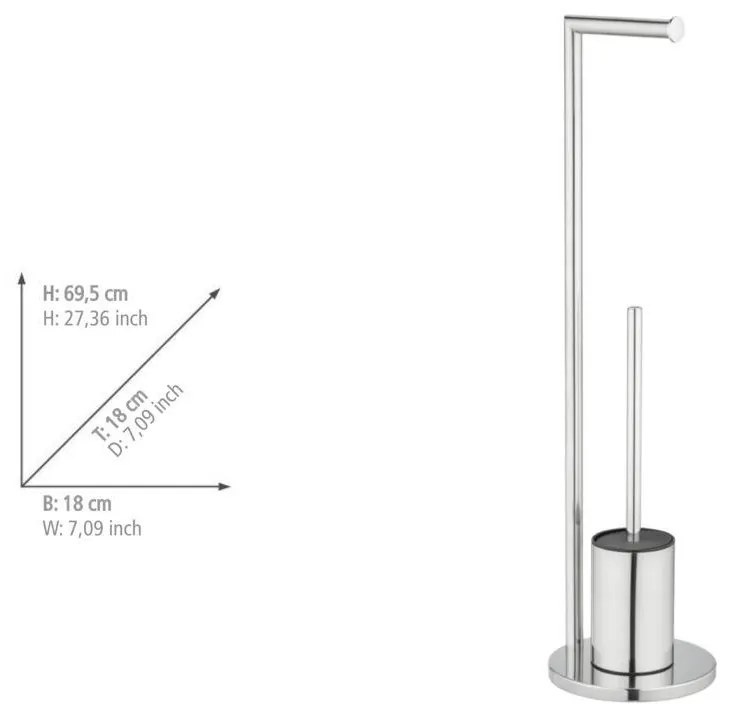 Stojan na WC kartáč a držákem na toaletní papír 2v1, FERLA, 8