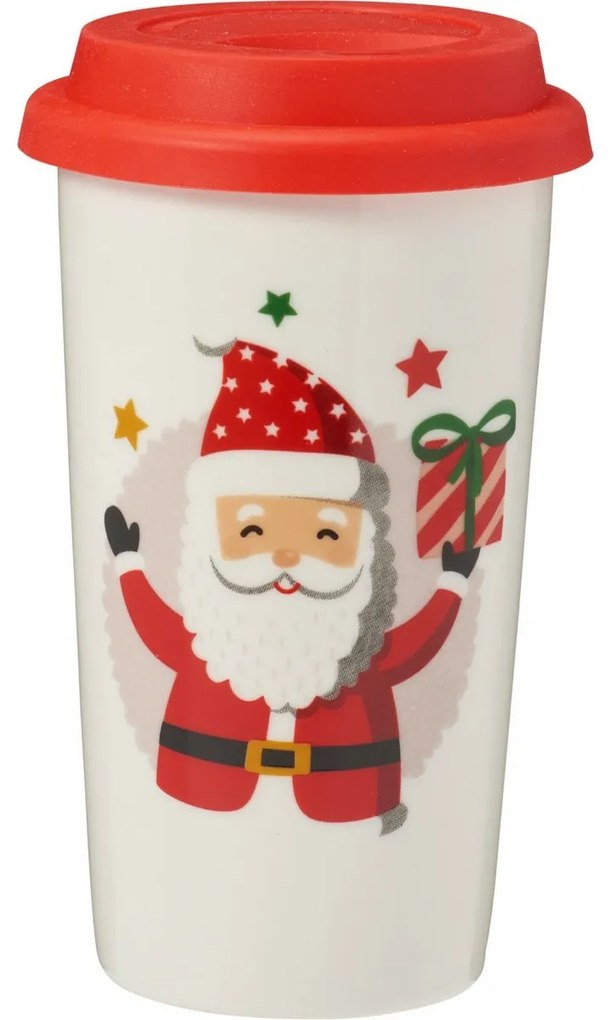 Kameninový kelímek s víčkem Santa 400 ml