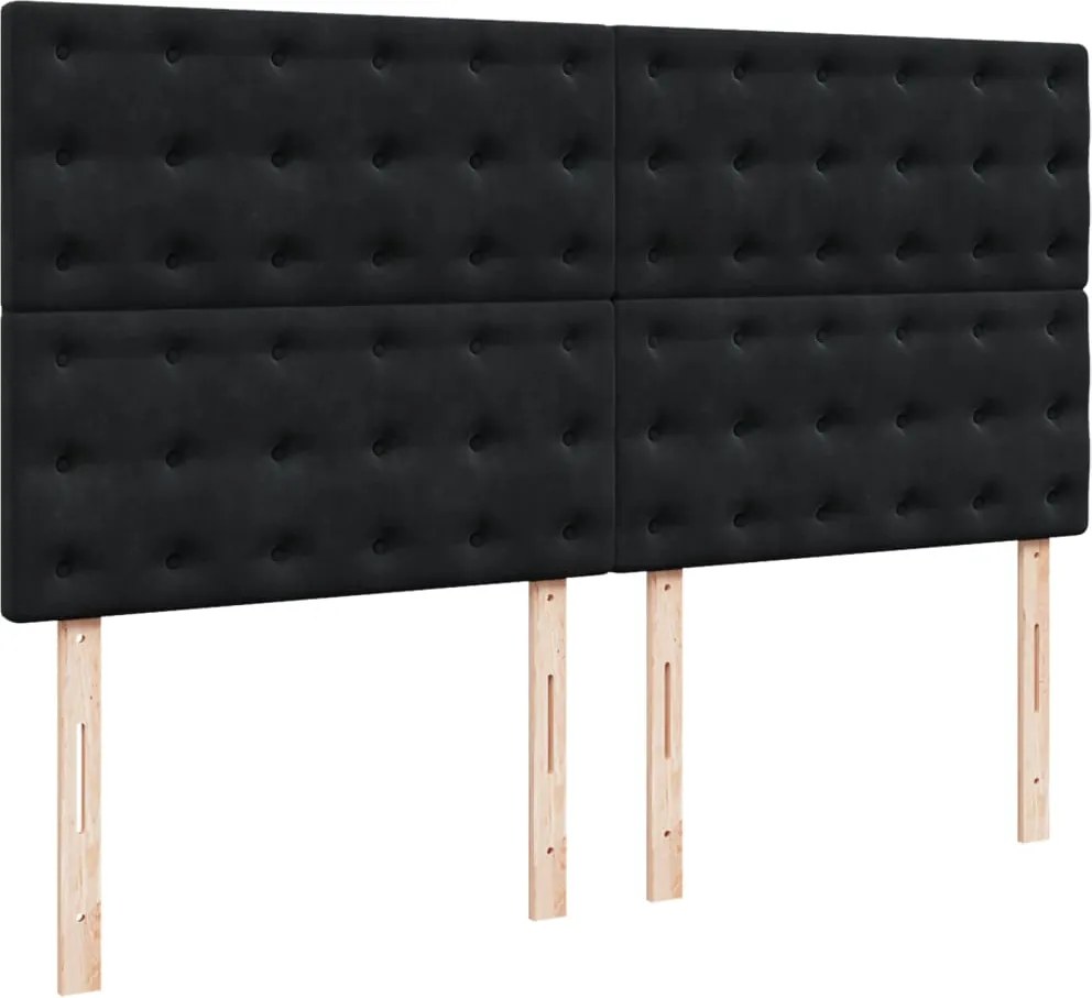 Box spring postel s matrací černá 200x200 cm samet 3293316