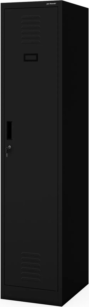 Dvoukomorová šatní skříň pro zaměstnance černá, 400x1800x500 mm: KACPER 1 Plus