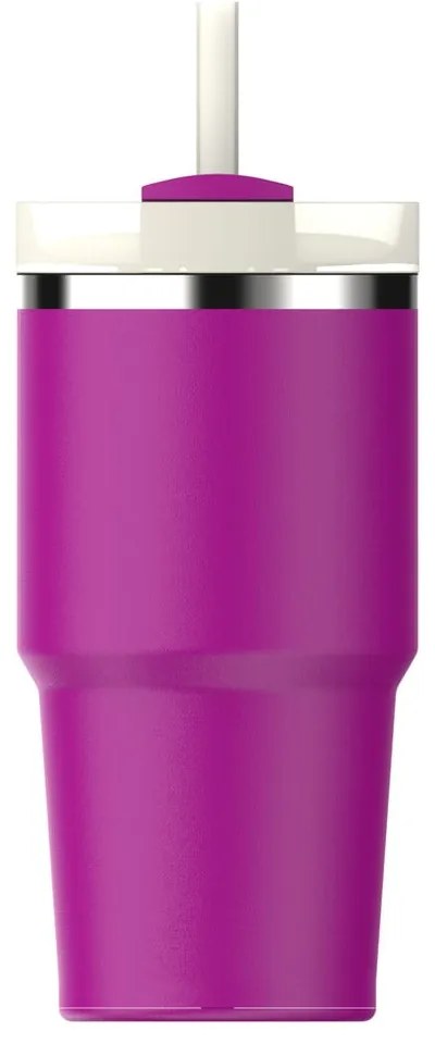 Růžová termoska s brčkem z nerezové oceli 600 ml Quencher H2.0 FlowState Tumbler Violet Blossom – Stanley