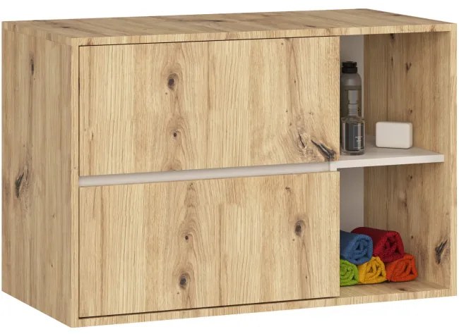 Skříňka pod umyvadlo VAMI Š90 2SZ dub artisan / kašmír