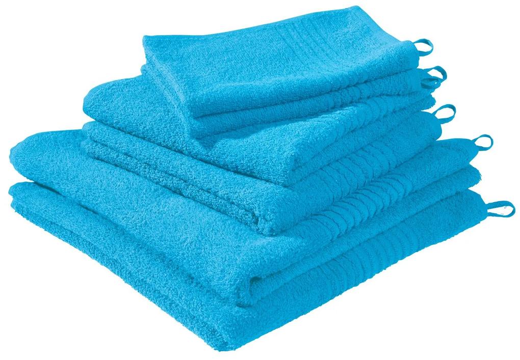 MIOMARE® Sada froté ručníků, 6dílná (modrá), Barva: modrá - 4050069070014