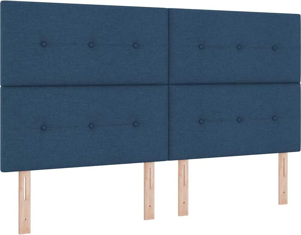 Postel s boxspringem s čelo Modrá 180 x 200 cm textil 3340584